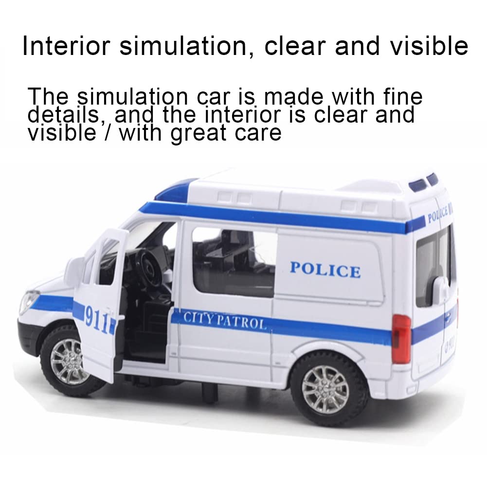 GIFZES Pull Back Car Toy,Simulated Pull Back Sound Light Ambulance Polices Car Fire Truck Kids Toy Gift Orange Ambulance