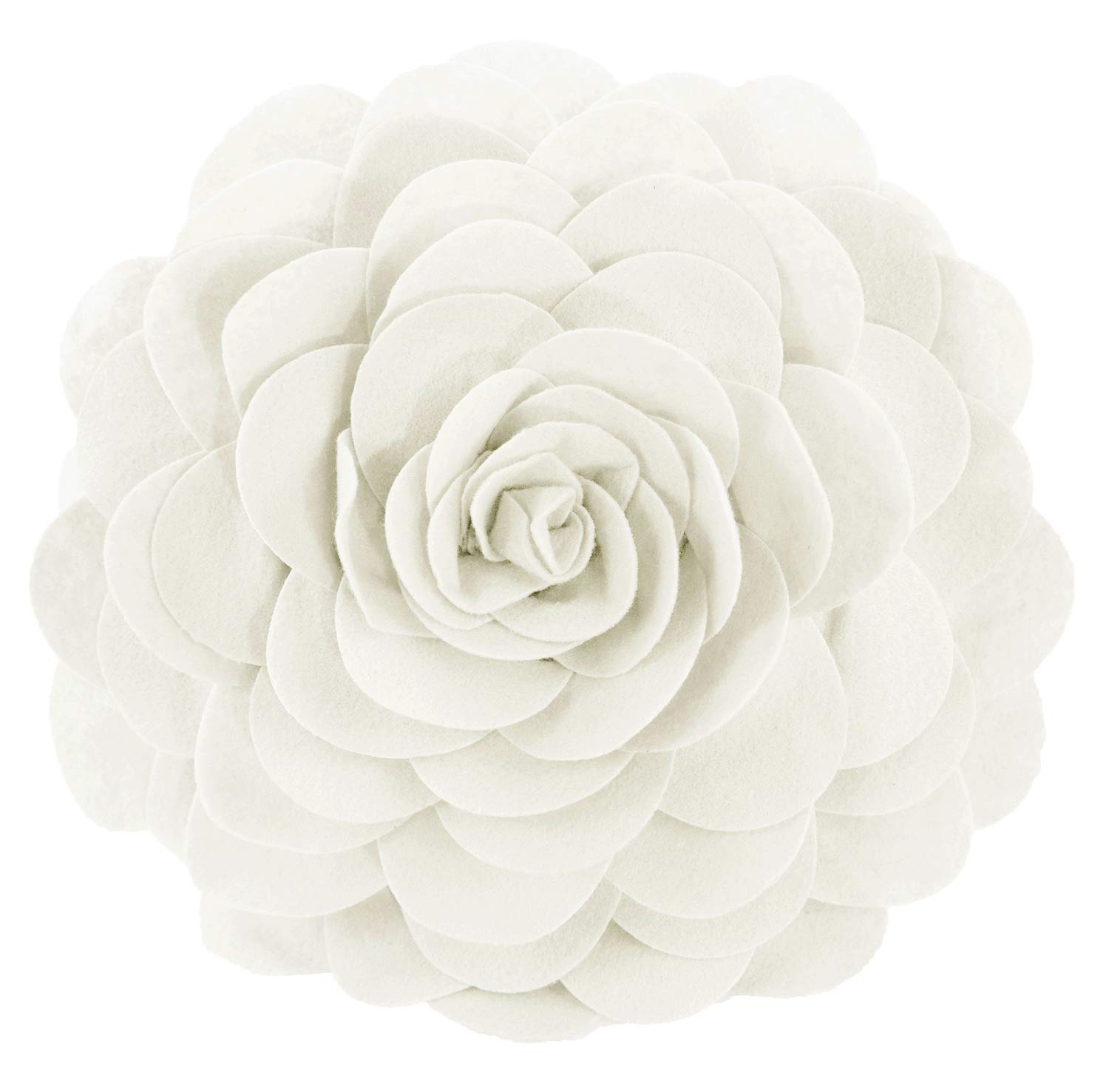 Fennco Styles Eva's Flower Garden Decorative Throw Pillow Cover 16" Round - Ivory Floral Accent Pillow Case for Home, Couch, Bed, Living Room, Holiday and Office Décor