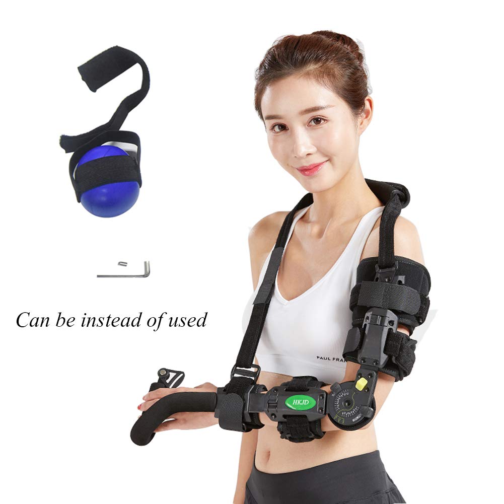 Hinged ROM Elbow Brace,Adjustable Elbow Splint Immobilizer For Post Elbow Brace Stabilizer Splint Arm Injury Recovery Support Fits All Unisex ,Right Hand