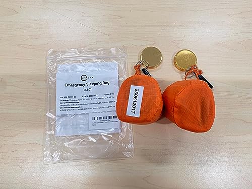Esky Emergency Sleeping Bag, 2 Pack Survival Bag Portable Thermal Bivy Sack, Waterproof Lightweight Emergency Blanket Survival Gear with Compass and Whistle for Camping Hiking Outdoor Adventure