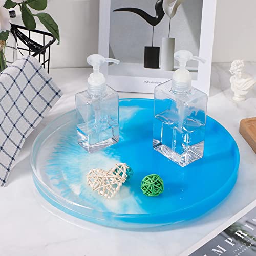 Rolling Tray Mold for Resin, Gartful Large Round Serving Tray Mold with Edges, Plate Silicone Epoxy Casting Mold for Agate Tray, Serving Board, DIY Jewelry Holder, Fruit Snack Tray, Home Decoration