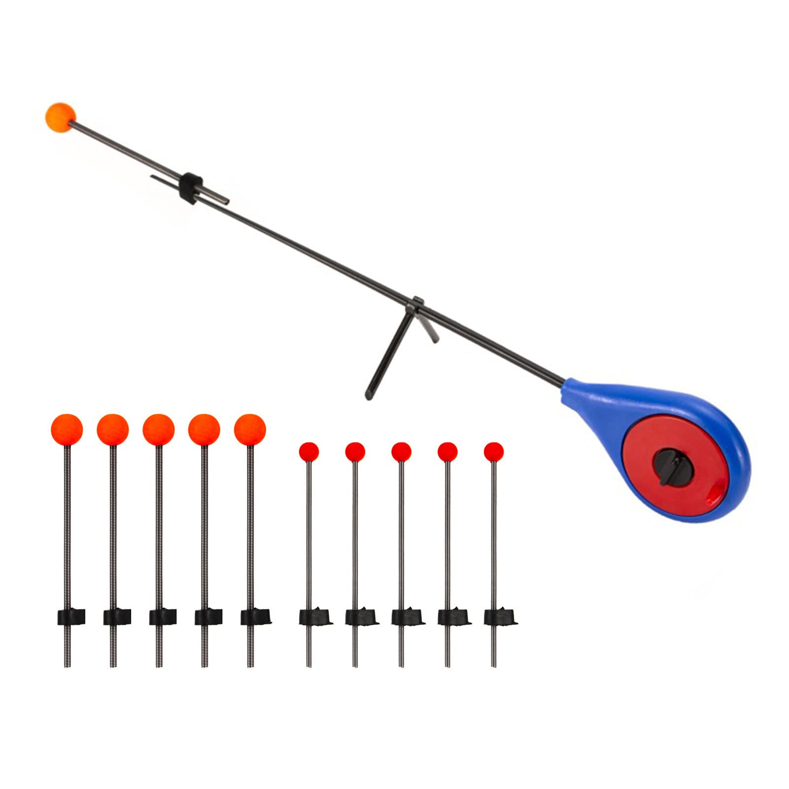 Hislaves Ice Fishing Tool,Winter Outdoor Ice Fishing Rod Tackle Tool with 5Pcs Large/Small Red Ball Spring