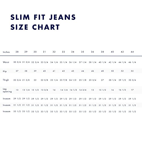 Tommy Hilfiger mens Slim Fit Stretch Jeans, Medium Rinse, 34W x 30L US