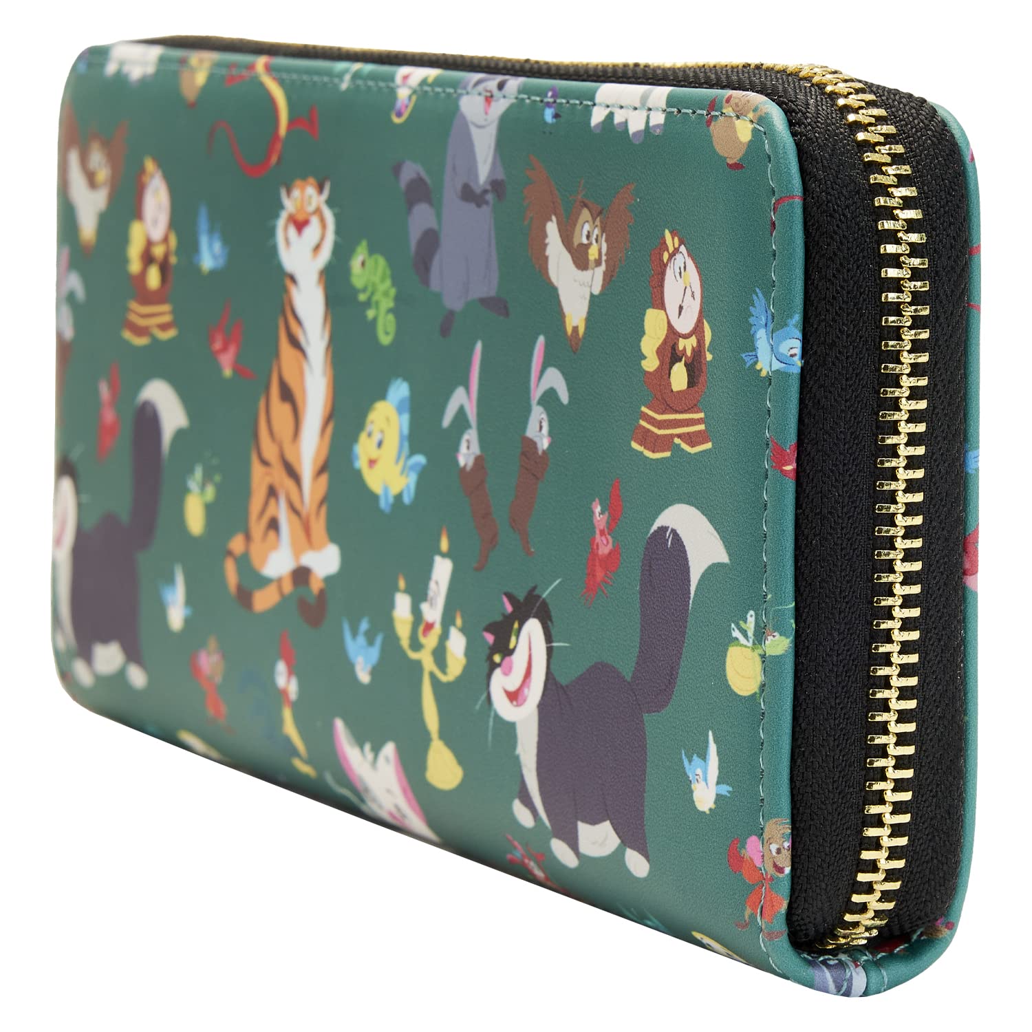 Loungefly Disney Wallet Princess Sidekicks Print Zip Faux Leather Clutch