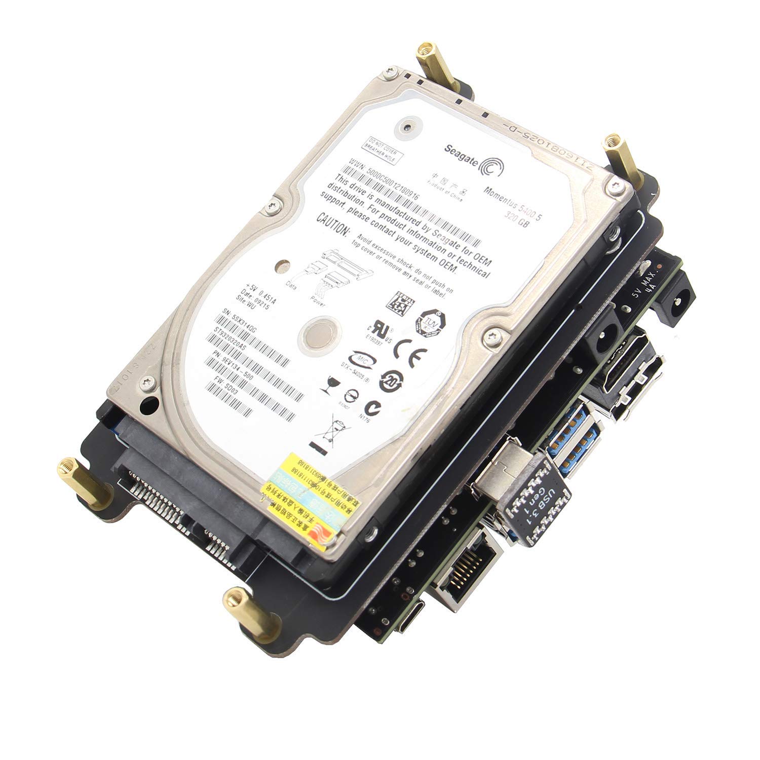 Geekworm T300 2.5 inch SATA SSD/HDD Shield Storage Expansion Board+T300 Metal Case Compatible with NVIDIA Jetson Nano Developer Kit(A02&B01)