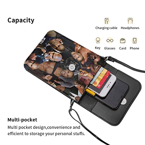 KIANSLA Shemar Moore Collage Small Crossbody Cell Phone Bag For Women'S, Portable Multifunction Shoulder Bag Card Hold Purse,With Removable Shoulder Strap