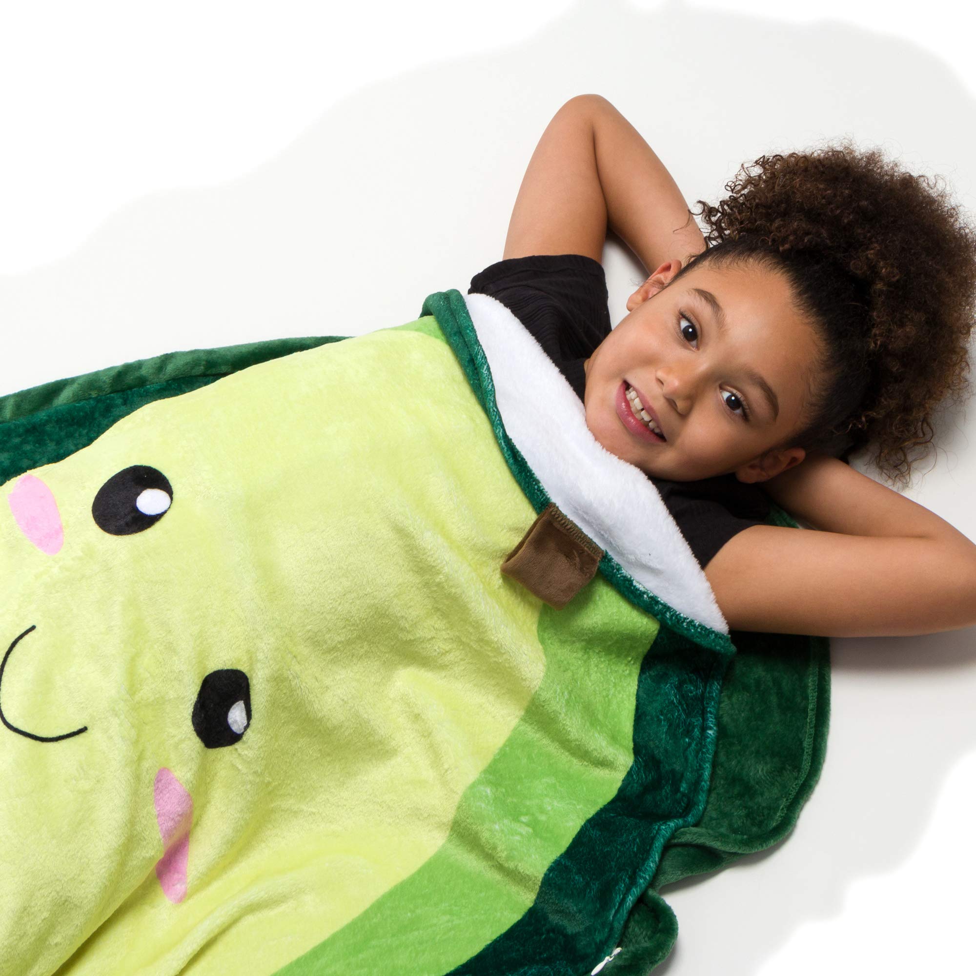 FUNZIEZ! Kids Avocado Blanket Sack - Comfy Blanket for Kids - Green - One Size