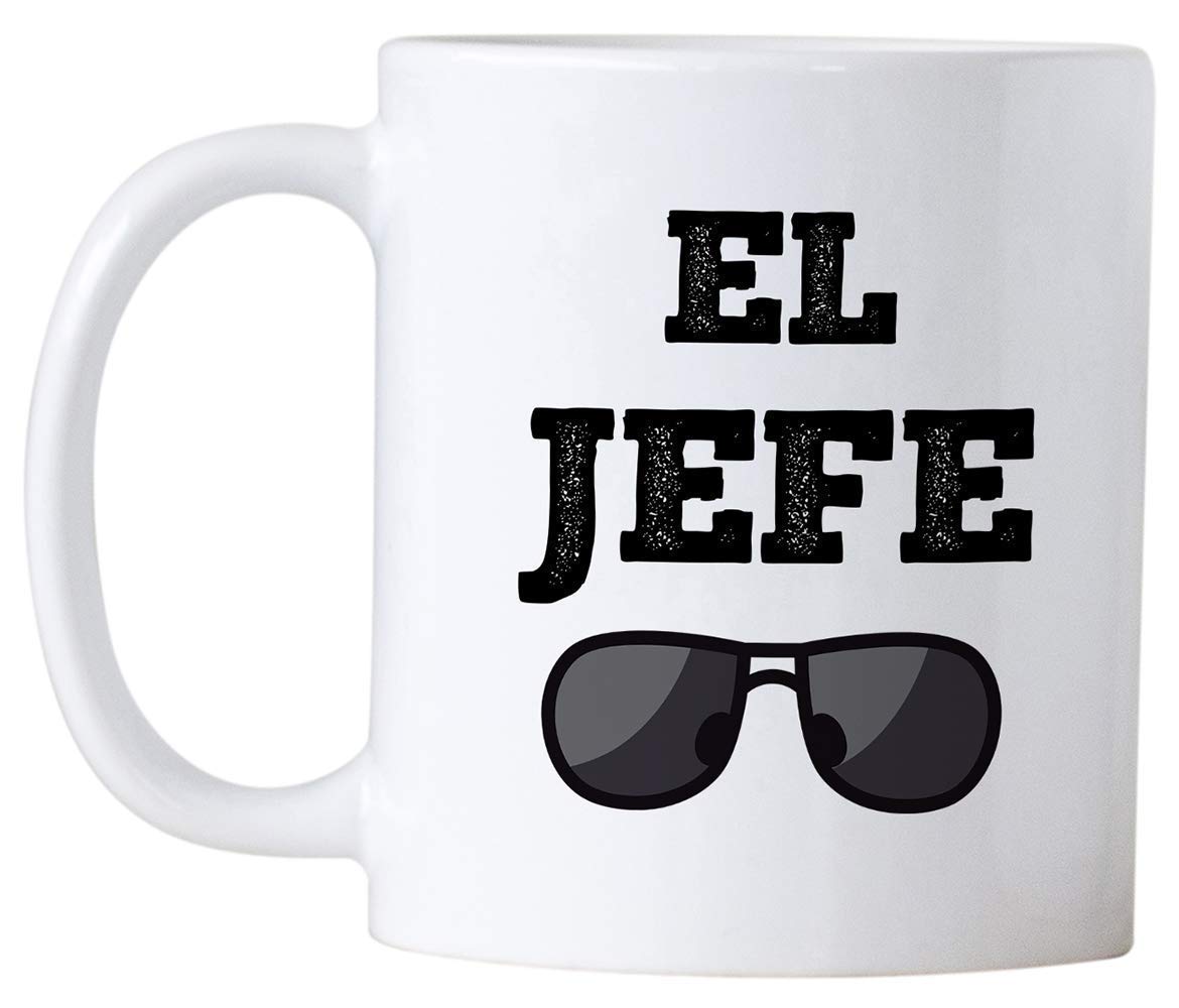Mug Idea for Boss. El Jefe 11 oz Coffee Mug. Funny Saying in Spanish for The Bosses. Regalo para Tu Jefe. (White)