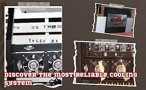 GRIFFIN Rackmount Cooling Fan | 3U Ultra-Quiet Triple Exhaust Fans, Keep Studio Audio Equipment Gear Cool | Rack Mount on Network IT System Server Rails | DJ PA AMP Temperature Control Panel Cabinet