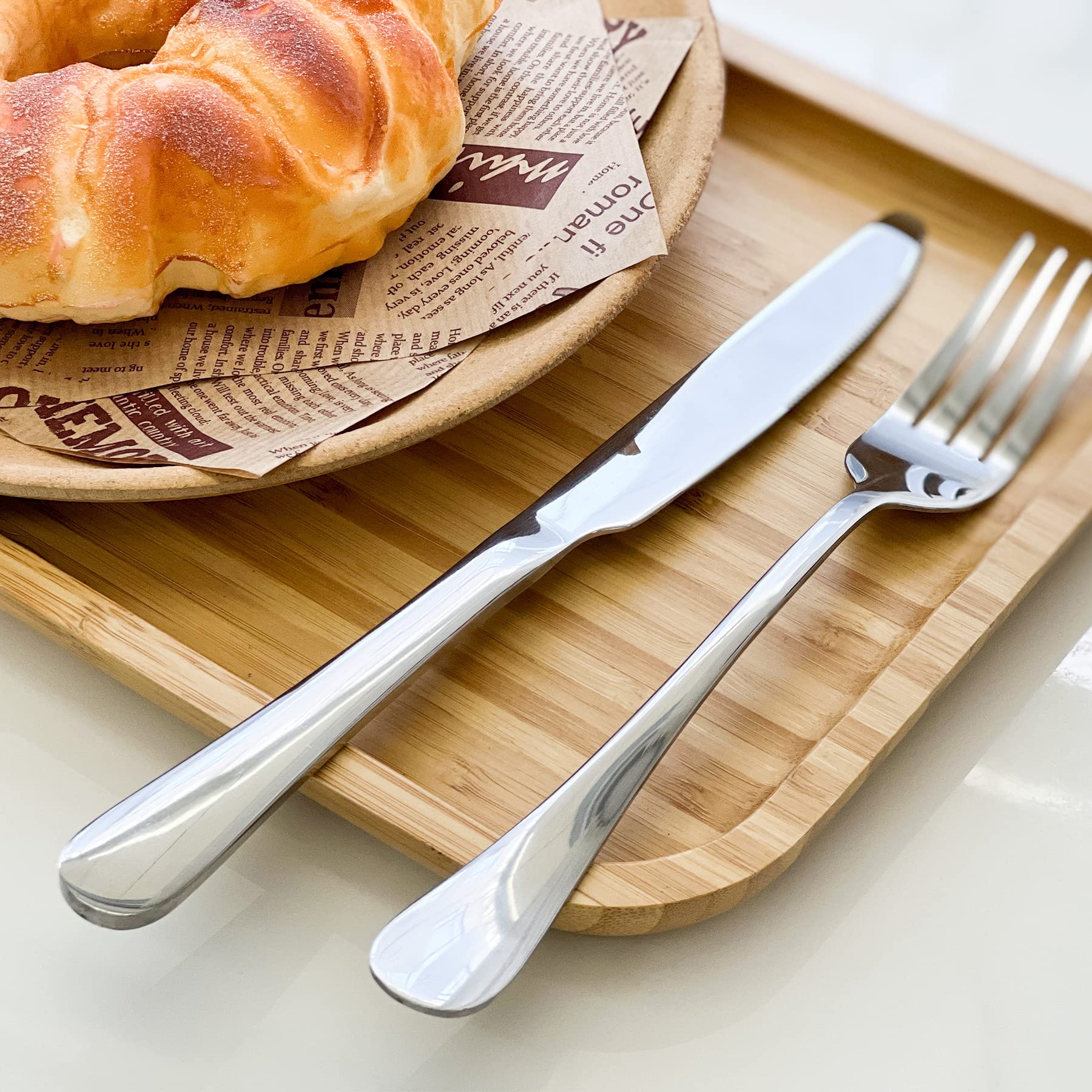 KOLEEP Dinner Forks Pack for 12, Stainless Steel 12-Piece Table Forks Set (Silver 8 Inches)