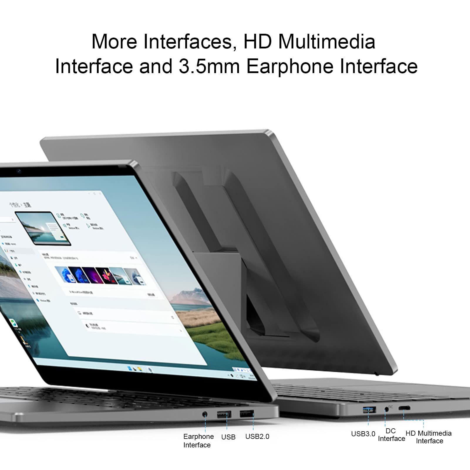 Haofy Tablet Laptop, 12GB DDR5 RAM 5800mAh Battery RGB Backlit 15.6in Touchscreen Office Laptop School Gravity Sensor (US Plug 512GB)