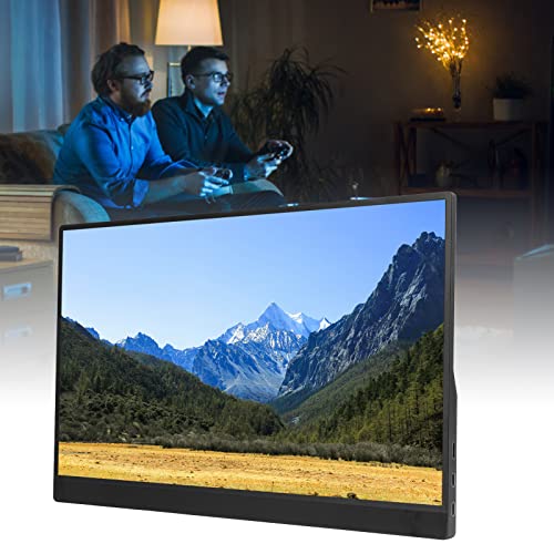 Lapotp Monitor, 100-240V 16:9 Screen Ratio 1080P Practical HDR Support IPS Touch Screen Monitor for Mobile Phone (US Plug)