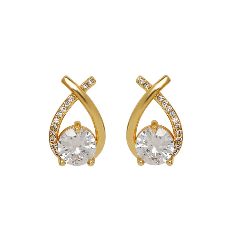 Gold Korean Style Cross Stud Earrings | Fashion Jewelry | For Women and Girls