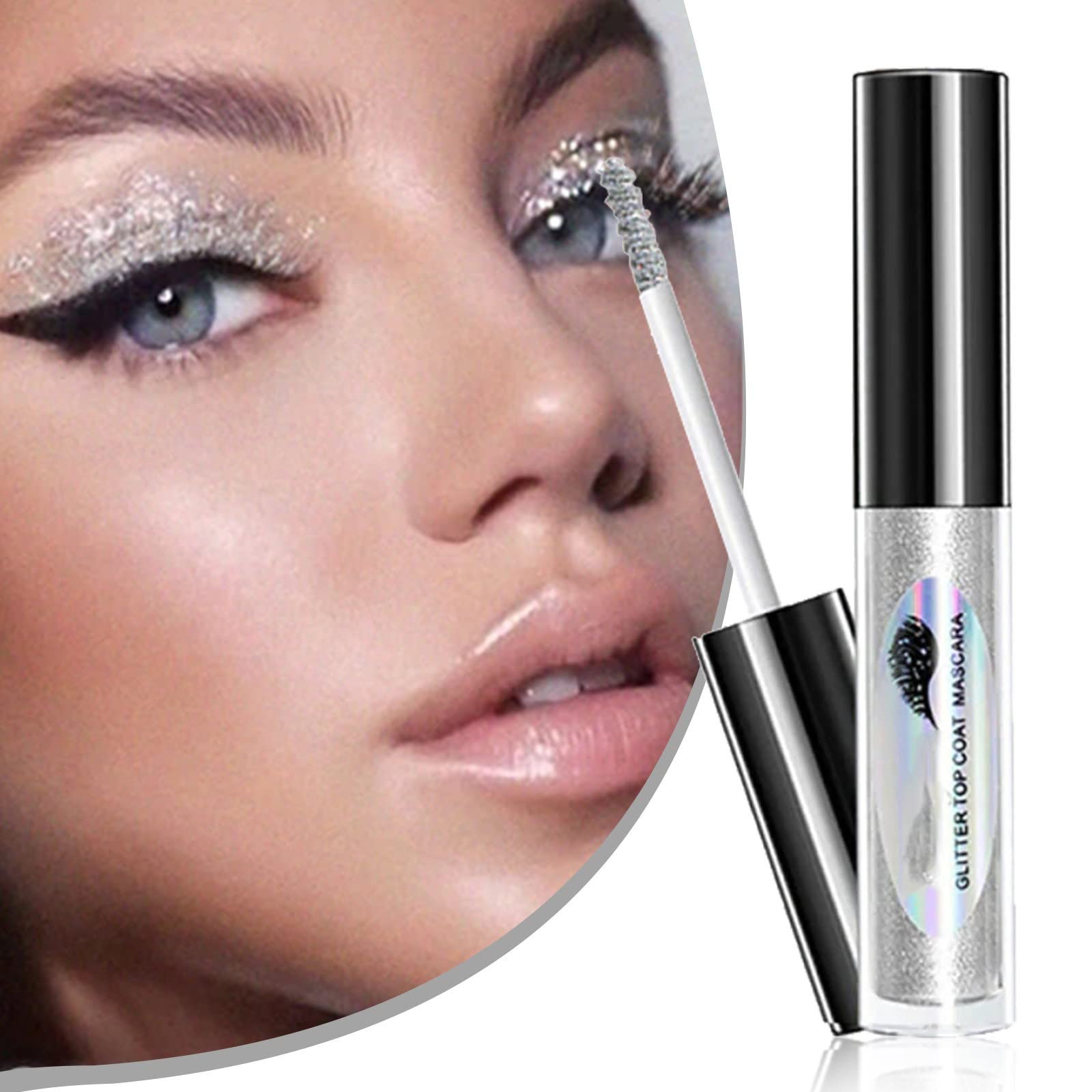for Party Mascara 4D Diamond Mascara Waterproofs Shining Sparkling and Eyelash Glitter Thickening Lengthening Coat Top Mascara Makeup Products Under 5 Dollars (A, One Size)