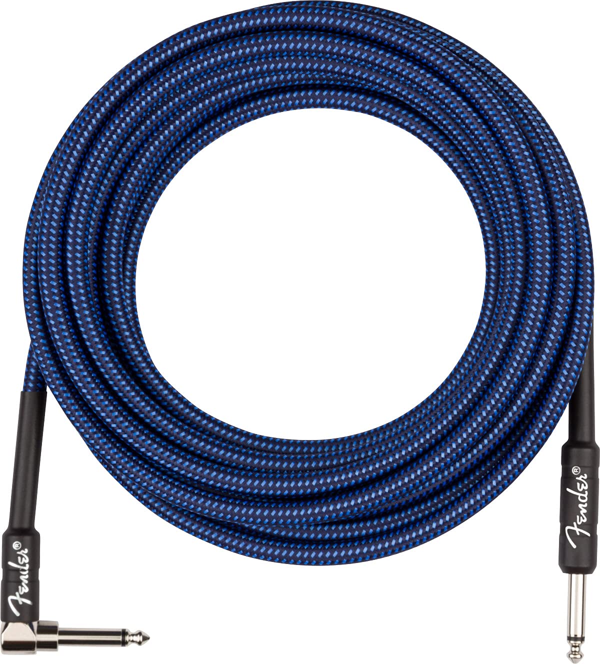 Fender Professional Series 18.6' Angled Instrument Cable- Blue Tweed