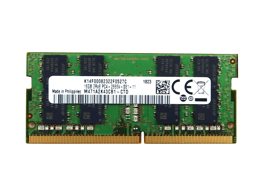 Laptop Memory Module M471A2K43CB1-CTD Compatible Replacement Spare Part for Samsung M471A2K43CB1 16GB 2Rx8 DDR4 SO-DIMM PC4-21300 2666MHz 260-Pin Non-ECC CL19 1.2V