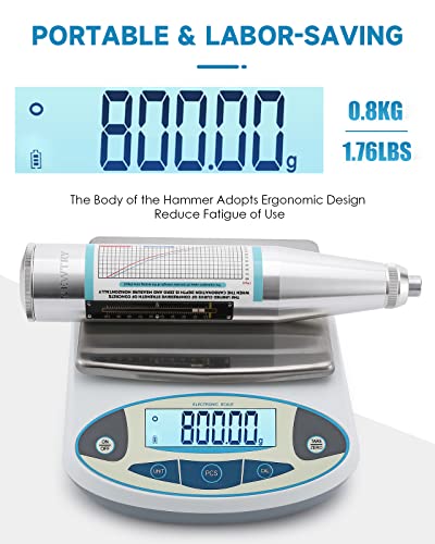 NEWTRY Concrete Rebound Hammer, Tester Portable Resiliometer Test, 10-60Mpa 1450-8702psi with User’s Guide in English Text & Video