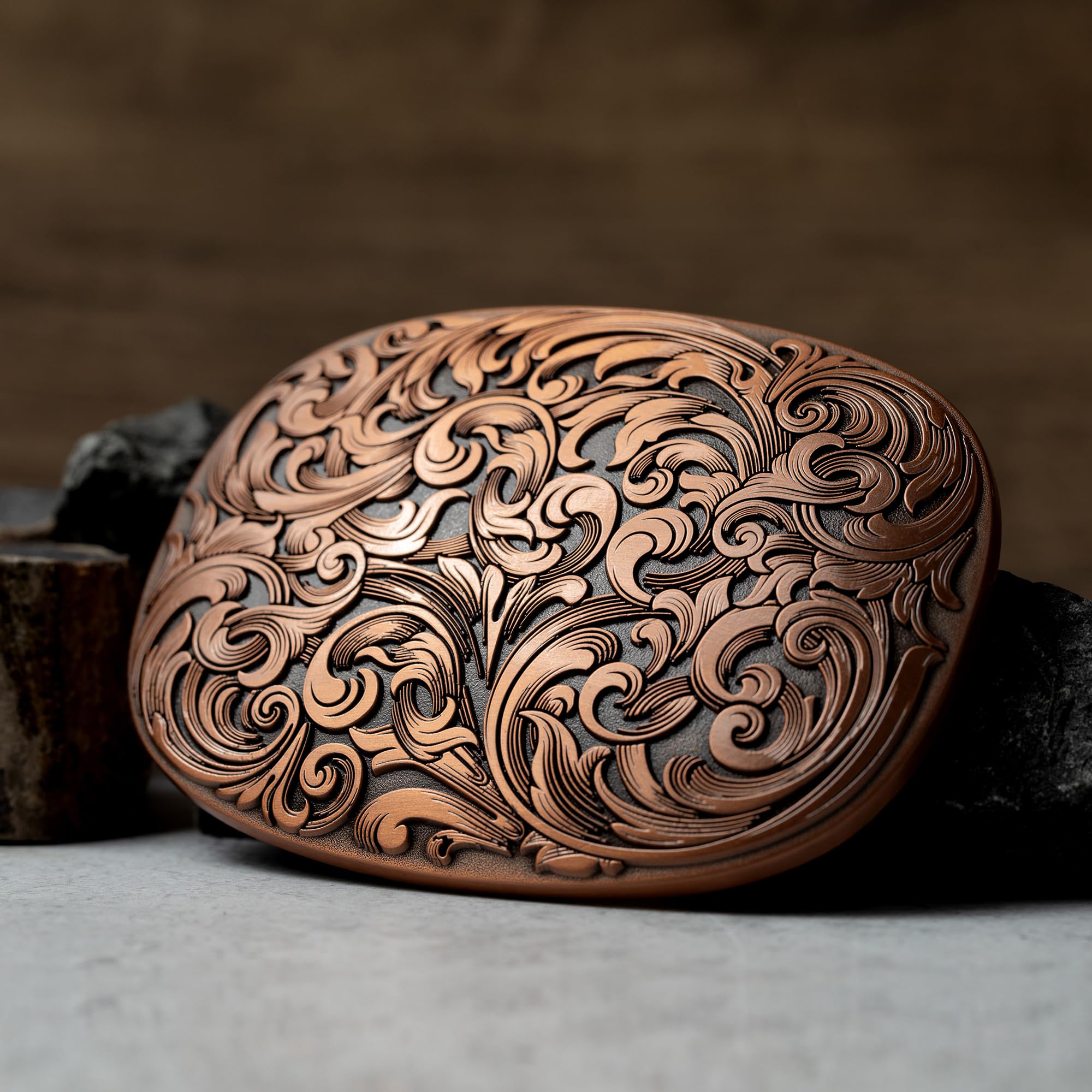 Itera Antique Silver Engraved Floral Belt Buckle - Stylish, Heavy-Duty, Vintage Western Accessory