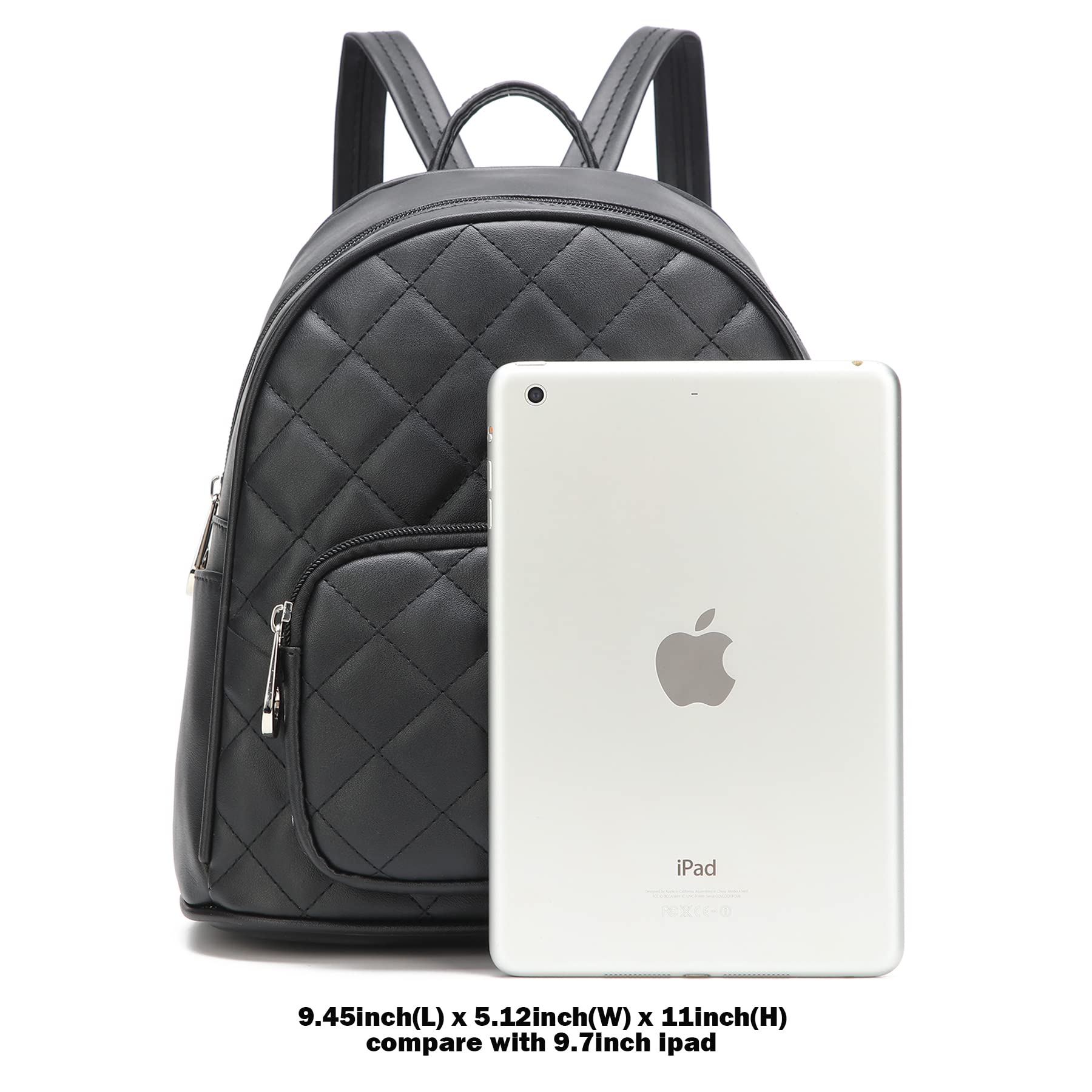 IHAYNER Women Mini Backpack Purse for Girl Quilted Embroidery Backpack PU Leather Fashion Bags