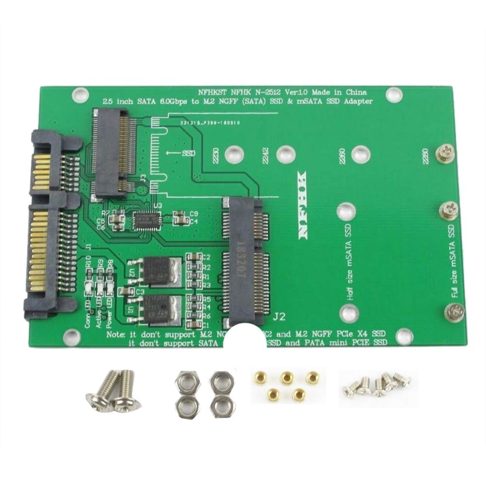 GinTai USA Mini PCI-E B M-Key Converter Adapter Replacement for MSATA M.2 NGFF 2.5" SSD to SATA III 3.0