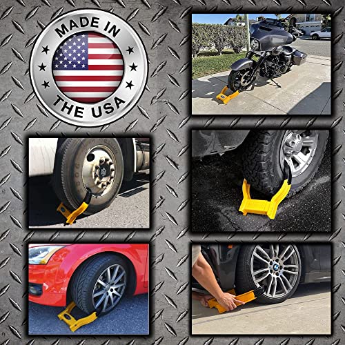 Titan Grip Wheel Lock-Heavy Duty Anti Theft Wheel Lock Clamp- Trailer Wheel Travel Security Lock Parking Boot- Truck SUV Car Motorcycle Van Camper Fit