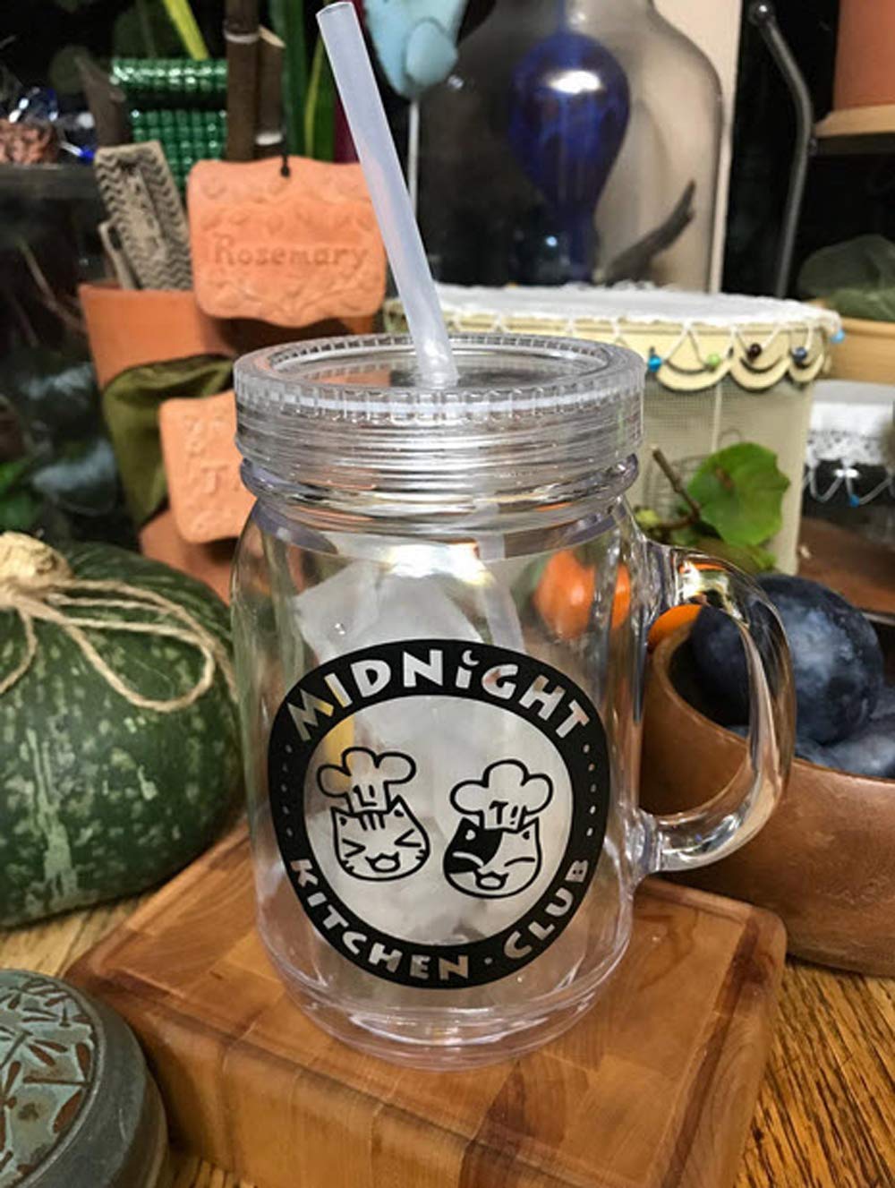 ImpecGear 20 Oz Mason Jar Doubled wall Acrylic Cup with Straw (Clear)
