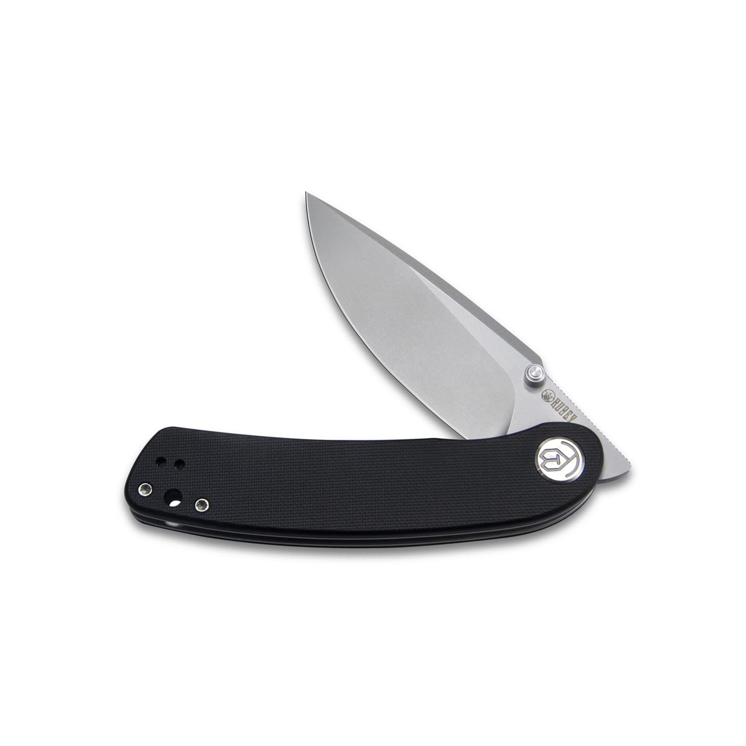 KUBEY Momentum KU344H Everyday Carry Pocket Knife, 3.43-Inch Drop Point Blade G10 Handles with Dual Thumb Studs and Reversible Clip for Outdoor Hunting Camping