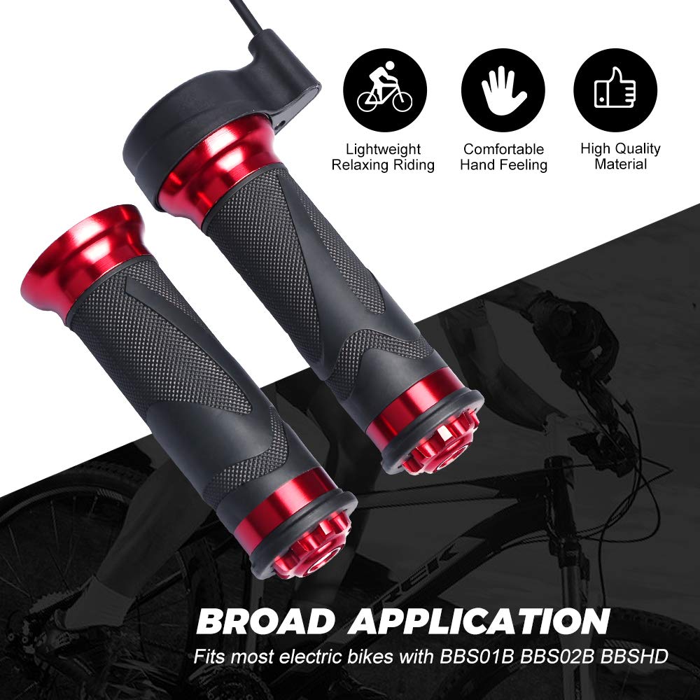 Electric Bicycle Twist Throttle Ebike Speed Control Electric Bike Speed Throttle Ebike Twist Throttle (red)