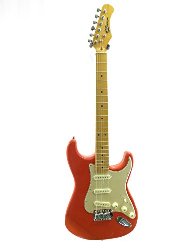 Effin Guitars OldStart/FR Fiesta Red Deluxe Electric Guitar w/Effin Tuner + More