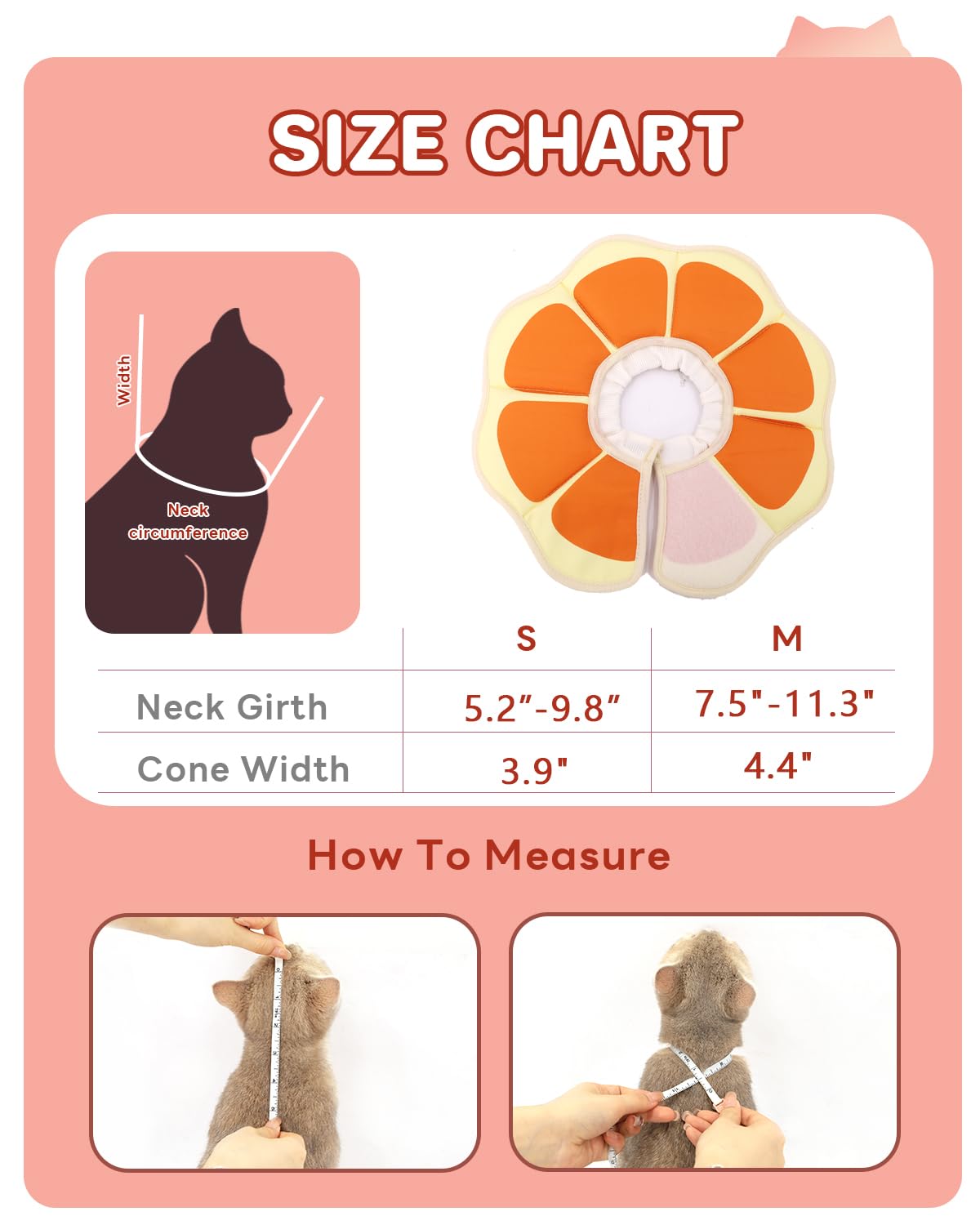 Pawfun Cat Cone Collar Soft, Protective Cat Recovery Collar to Stop Licking After Surgery, Comfortable Kitten Cones Elizabethan Collar for Small Medium Large Cats Prevent from Licking Wounds