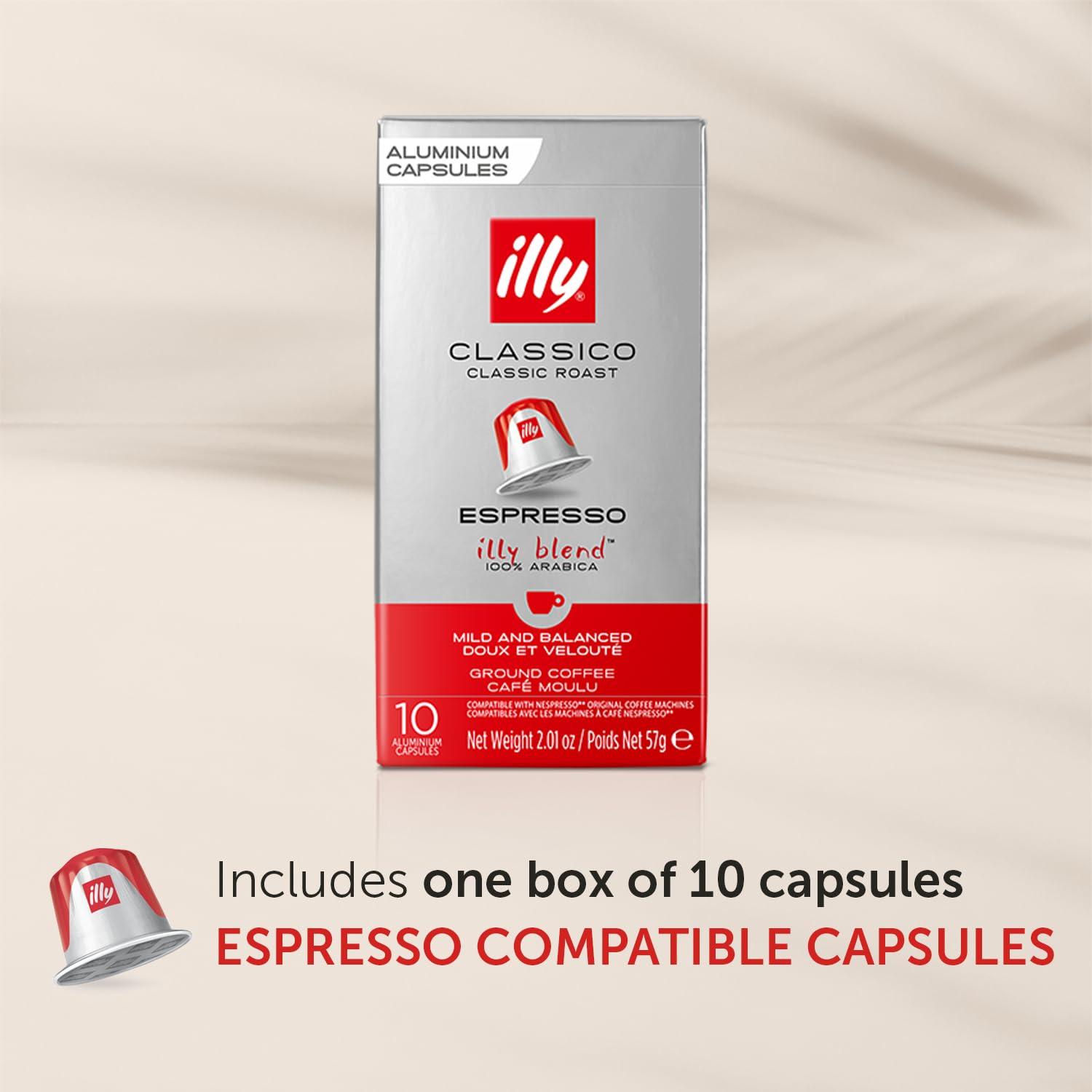 Illy Espresso Compatible Capsules - Single-Serve Coffee Capsules & Pods - Classico Roast - Notes Of Caramel, Orange Blossom & Jasmine Coffee Pods - For Nespresso Coffee Machines โ 10 Count
