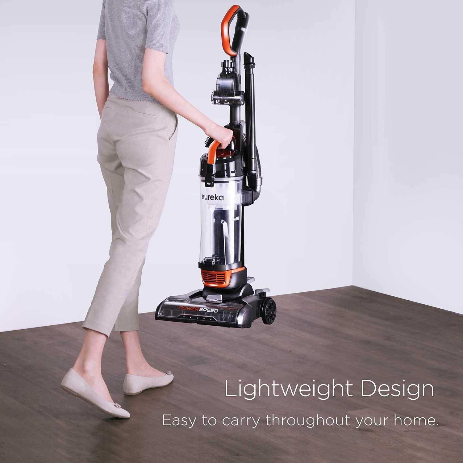 Eureka Power Speed NEU188A PowerSpeed Turbo Spotlight Lightweight Upright Vacuum Cleaner for Carpet and Hard Floor, Orange (Renewed)