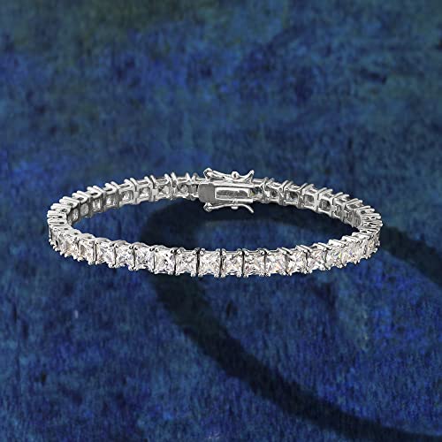 Ross-Simons 16.00 ct. t.w. Princess-Cut CZ Tennis Bracelet in Sterling Silver. 7 inches