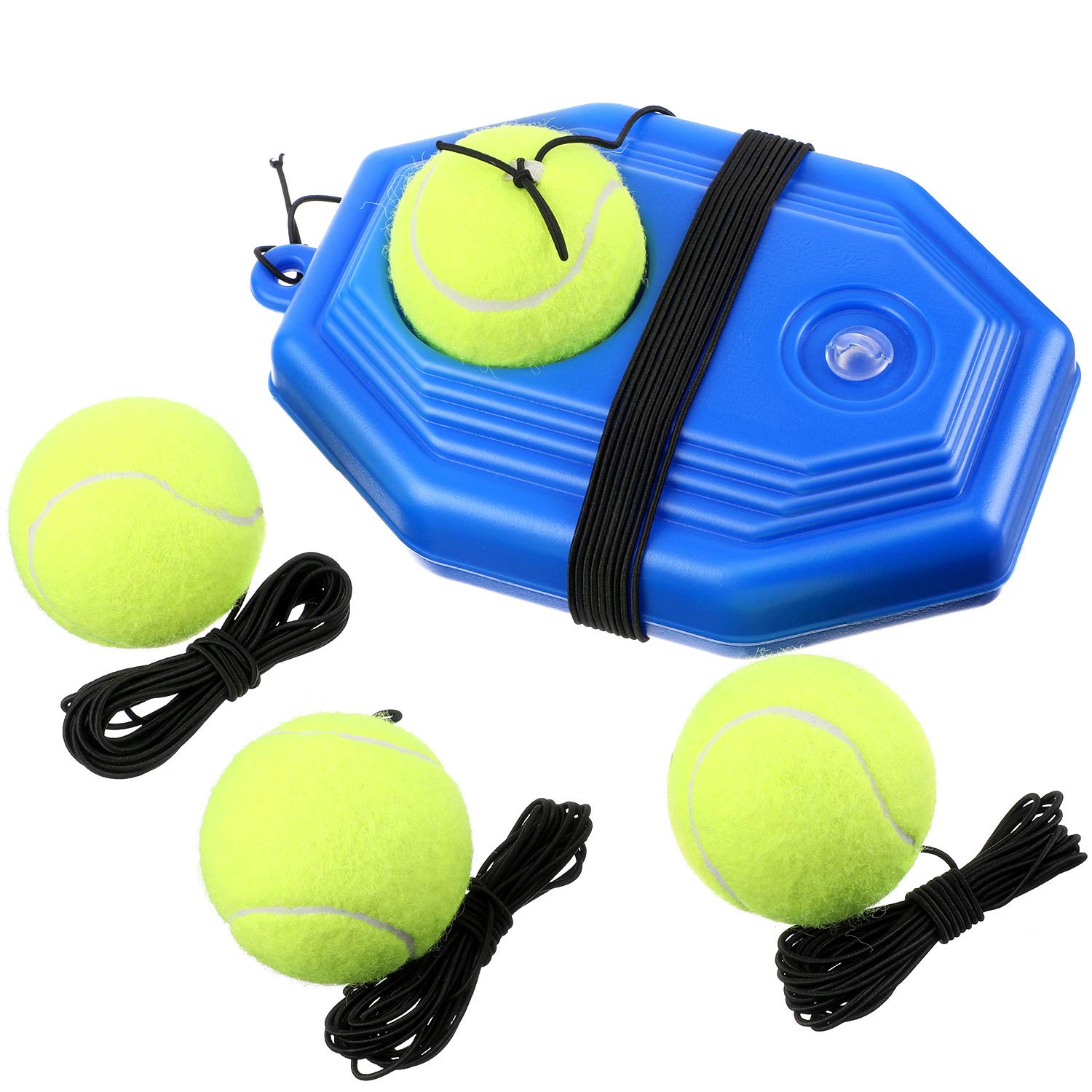 Gejoy 5 Pieces Tennis Training Equipment Tennis Trainer Rebounder Ball Trainer Set with String for Kids Youth Beginner Practice at Home