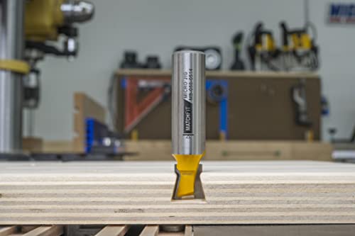 MICROJIG Matchfit MB-050-0514 Dovetail Router Bit for Dovetail Clamps, 14", Dovetail Profile,, Yellow