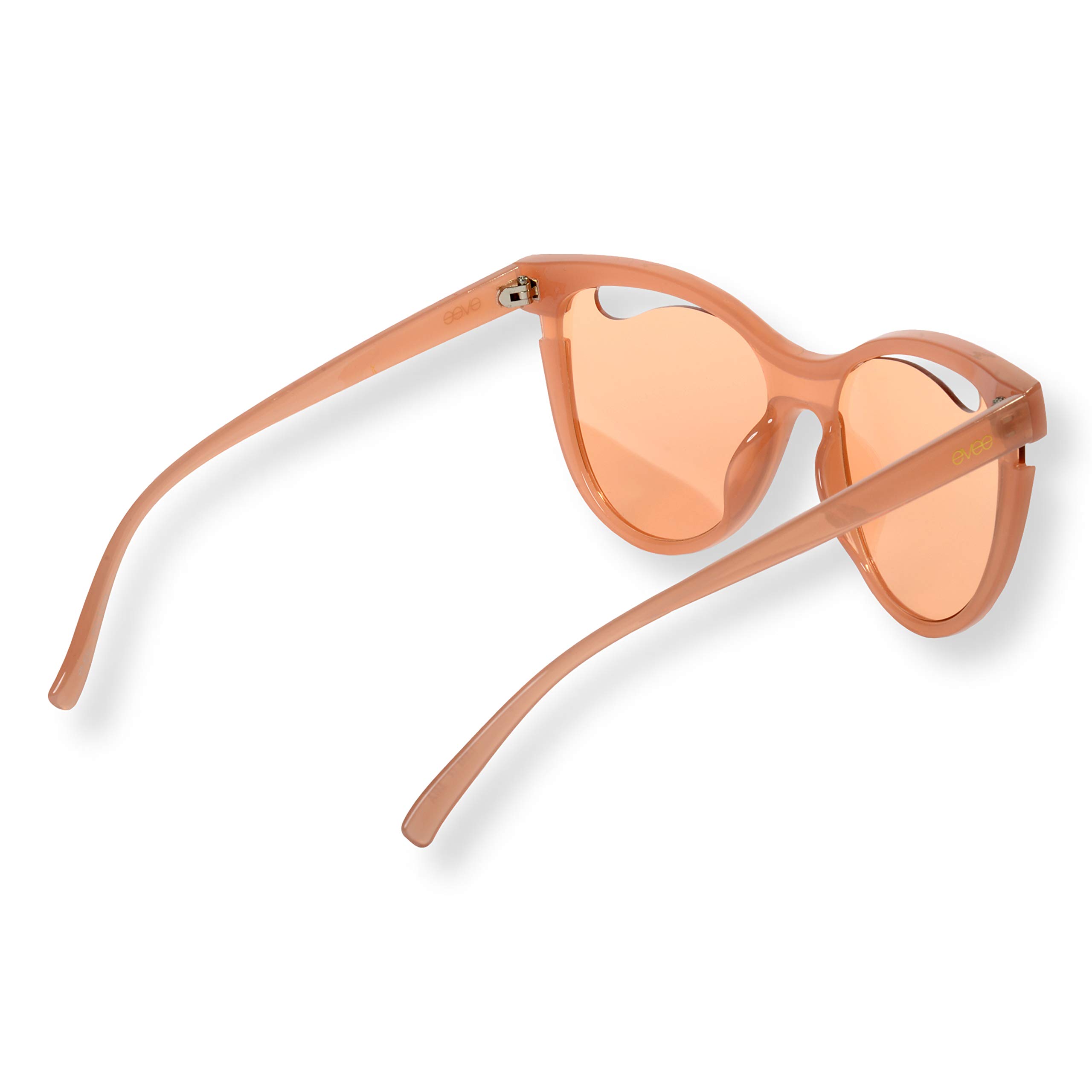 EVEE Trendy Designer Oversize Retro Cat Eye Sunglasses with Reflective Mirror Lens (Mia)