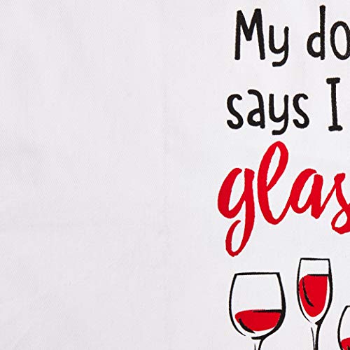 Imagine Design Relatively Funny My Doctor Says I Need Glasses Heavy Weight 100% Cotton Kitchen Towel, One Size, Red/Black/White 28.00" x 18.00"
