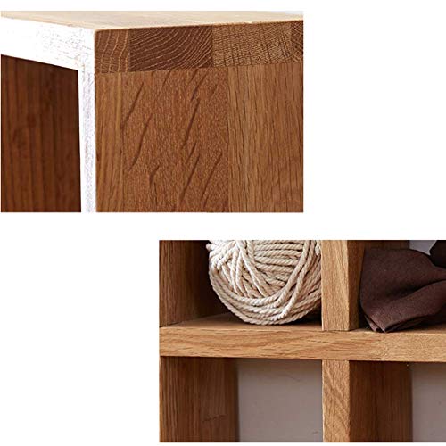 PIBM Stylish Simplicity Shelf Wall Mounted Floating Rack Shelves Oak Simple Household Straight Rod Storage Hangers Coat Rack,4 Hooks, Wood , 56x10x56cm