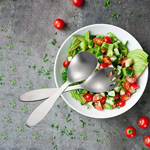 IMEEA Salad Servers Set SUS304 Stainless Steel Salad Fork and Spoon Salad Serving Utensils, 9.45-Inch