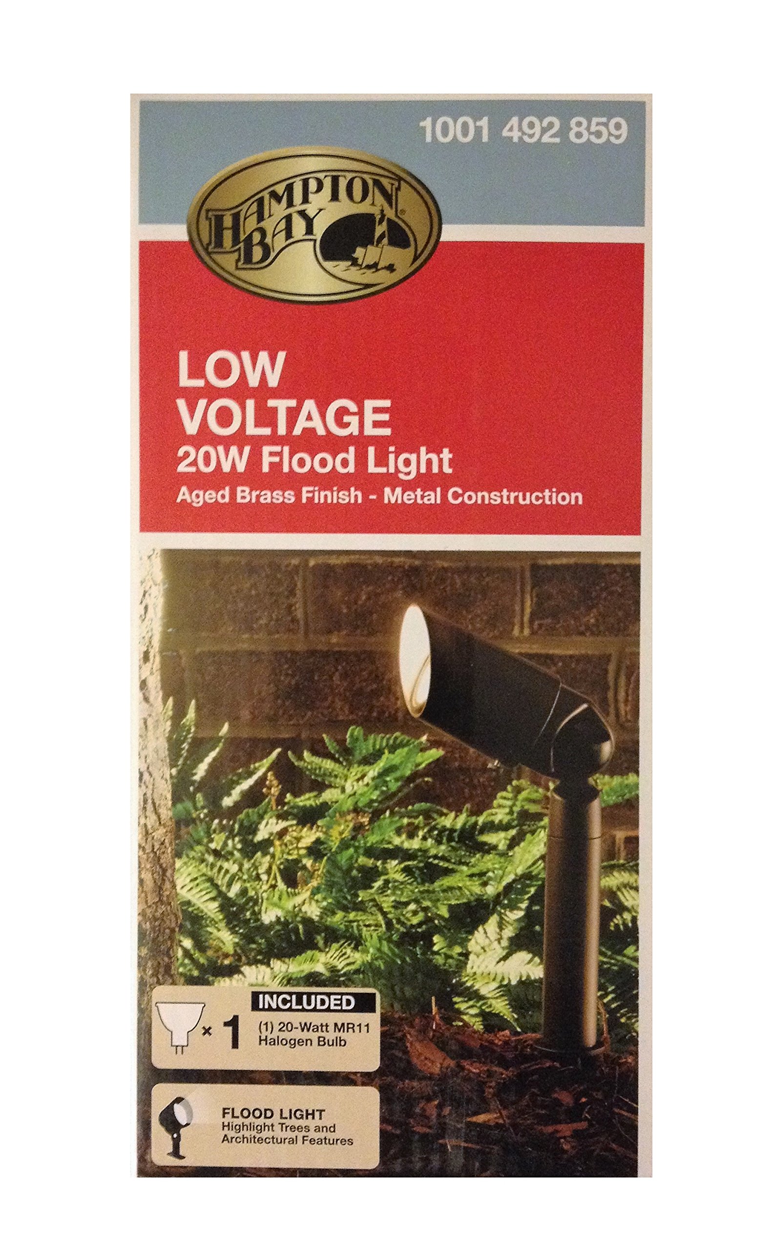 Hampton Bay Low Voltage Aged Brass Outdoor Halogen Flood Light 20w
