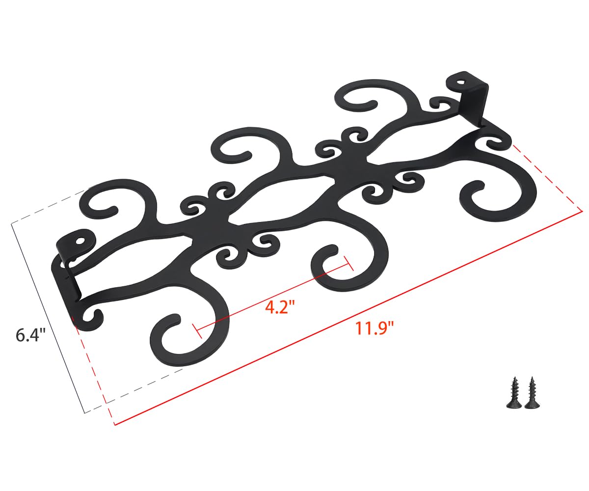 GeLive 4 Hook Under Cabinet Wine Glass Holder Stemware Rack Wine Glass Hanger Space Saver Storage Organizer for Kitchen and Bar Butterfly Shape (Black)