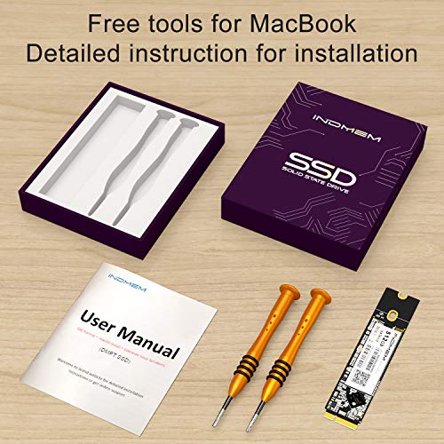 INDMEM AHCI SATA SSD 512GB 3D TLC Flash Drive Upgrade for MacBook Air Mid 2012 A1465 (EMC 2558), A1466 (EMC 2559)