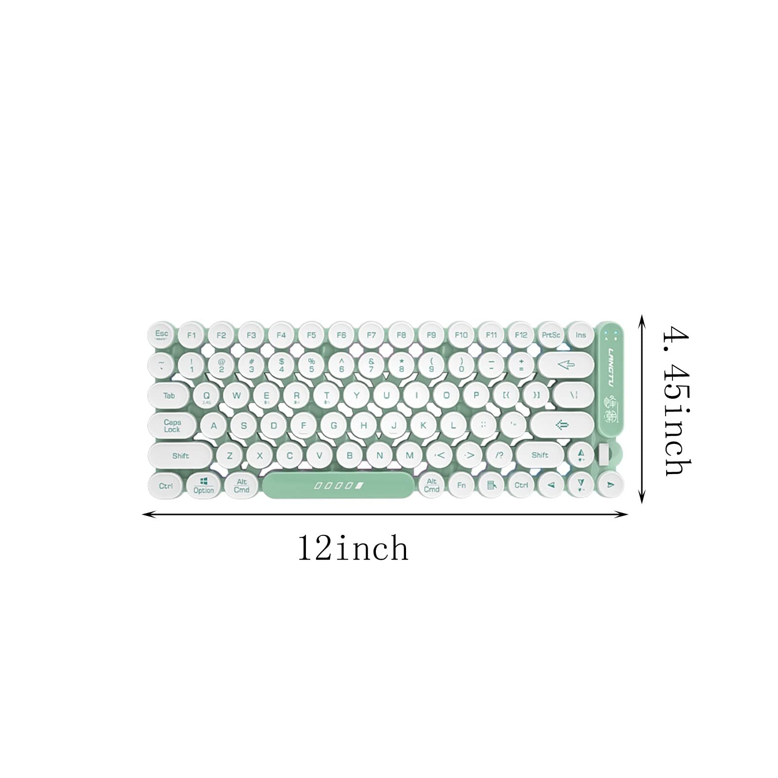 New Wireless Gaming Keyboard with RGB Lighting Ergonomic 80 Keys Bluetooth 5.0 and 2.4G Wireless Keyboard Power Saving Silent Lightweight Waterproof Gaming Keyboard for Cellphone Tablet PC (Green)