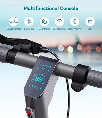 Electric Kick Scooter, 9 inch Pneumatic Tubeless Tires, Max Speed 15.5MPH, Max 15.5/18.6 Miles, 250W/350 Motor, Foldable Electric Scooter for Adults, Max Weight Capacity 220lbs-White