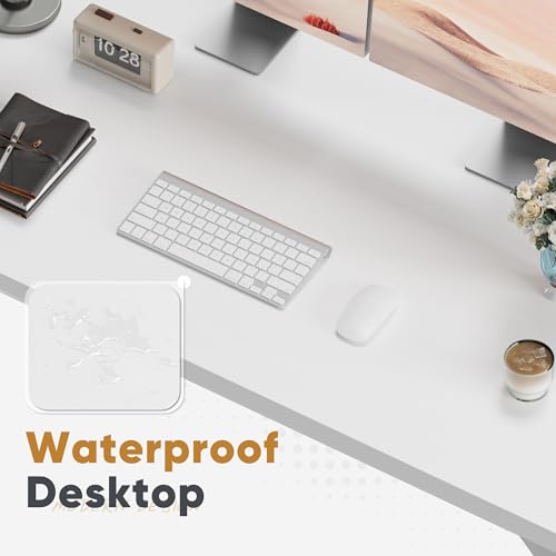 Shahoo Computer Desk 32 Inch Small Office Writing Work Study Kids Student Bedroom Wood Modern Simple Table with Storage Bag & Headphone Hooks, White
