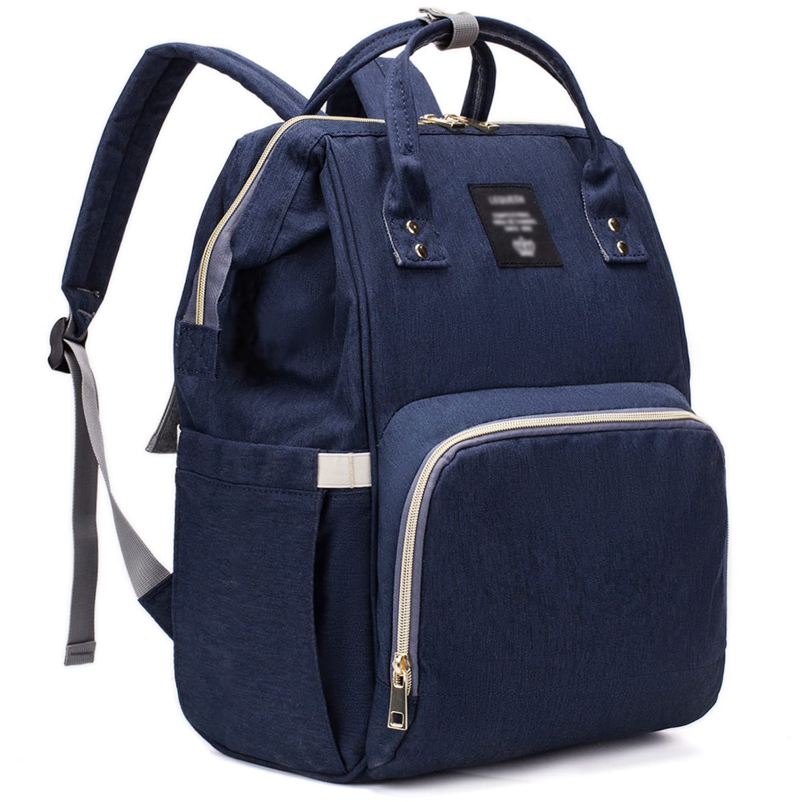 Limhoo Diaper Bag Backpack for Women/Men, Large Canvas Shoulders Diaper Backpack, Nappy Bags for Baby Care Travel (Navy Blue)