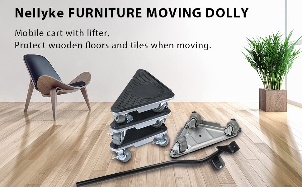 Insdawn Furniture Sliders Moving Dolly 3 Wheels Heavy Duty Furniture Movers Easy Furniture Lifter Mover Tool Set 4 Pack for Heavy Object 800LBs Load Capacity