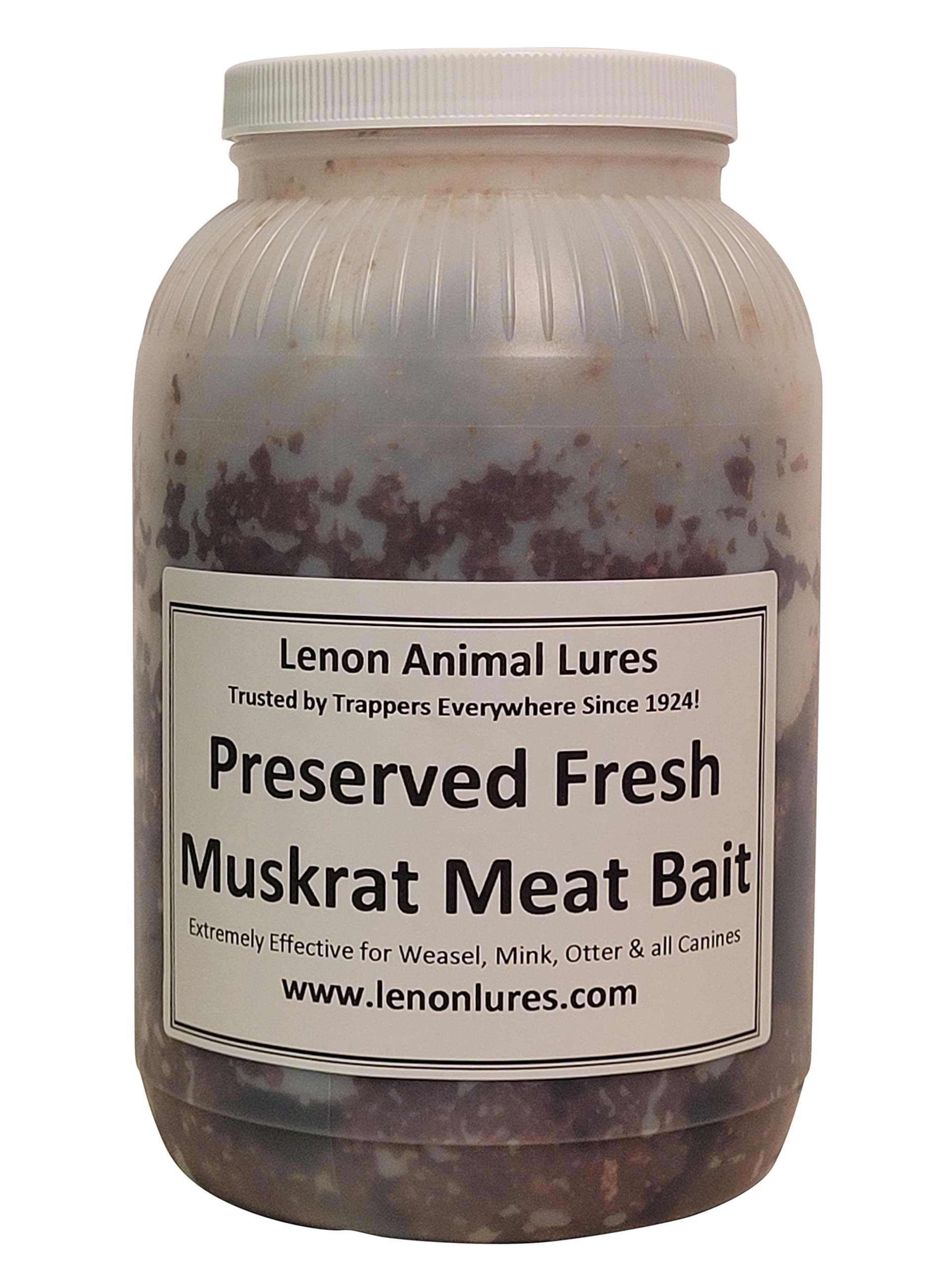 Lenon's Fresh Muskrat Meat Bait for Weasel, Mink, Otter and Raccoon (8 oz Jar)
