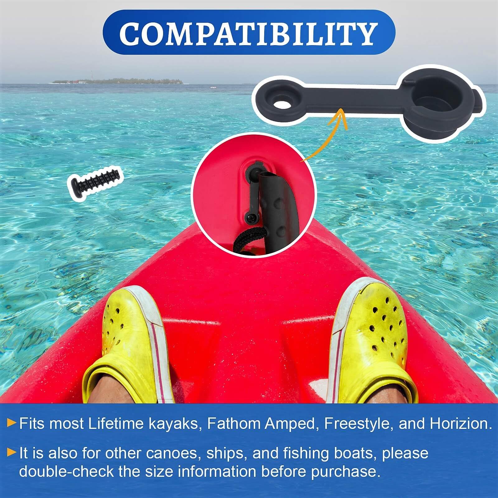 Fuoequl Kayak Accessories Urethane Drain Plug and Screw for Lifetime