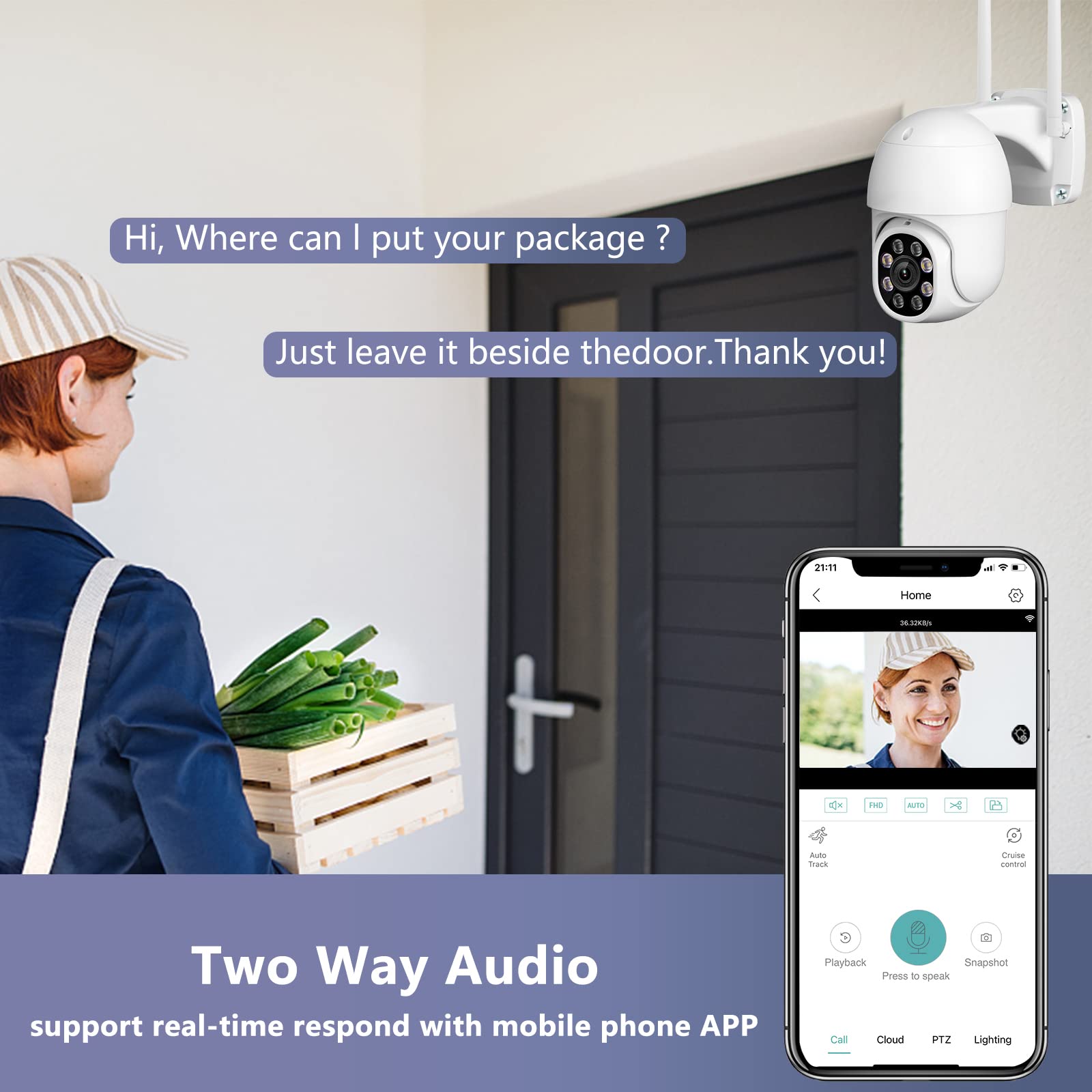 neweyesee WiFi Security Camera Outdoor 2K - 3MP WiFi Camera for Home Security with Pan Tilt 360°View Color Night Vision Motion Detection 2 Way Audio IP66 Waterproof DC Powered Surveillance Camera